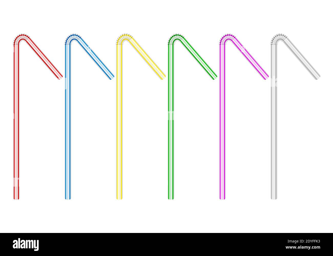 Drinking straw set on a white background. Vector illustration Stock ...