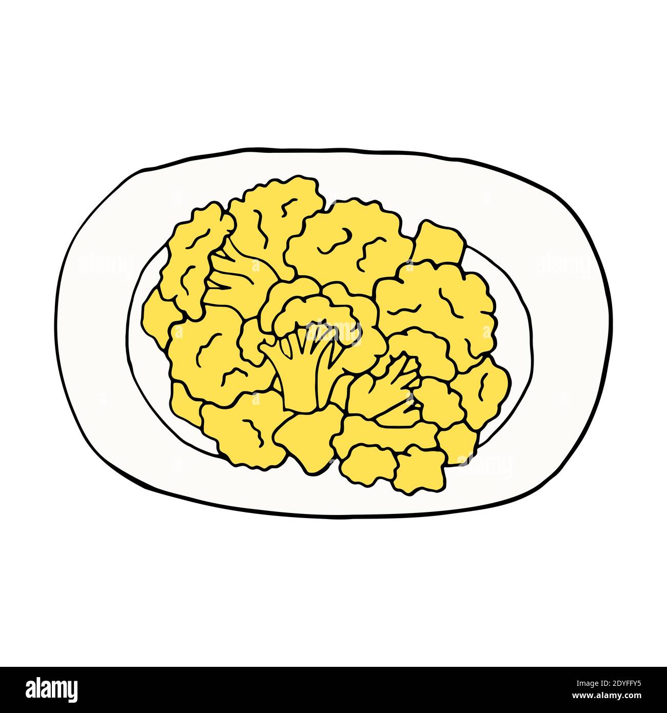 Vector hand drawn doodle aloo gobi. Indian cuisine dish. Design sketch ...