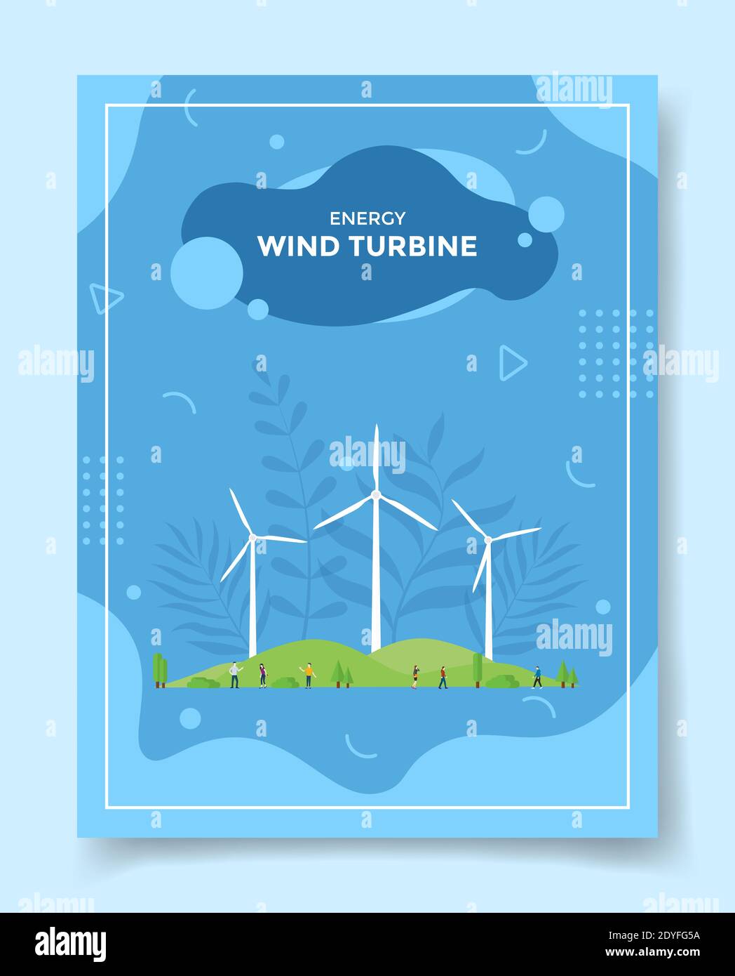 energy wind turbine concept people around wind turbine propeller green ...