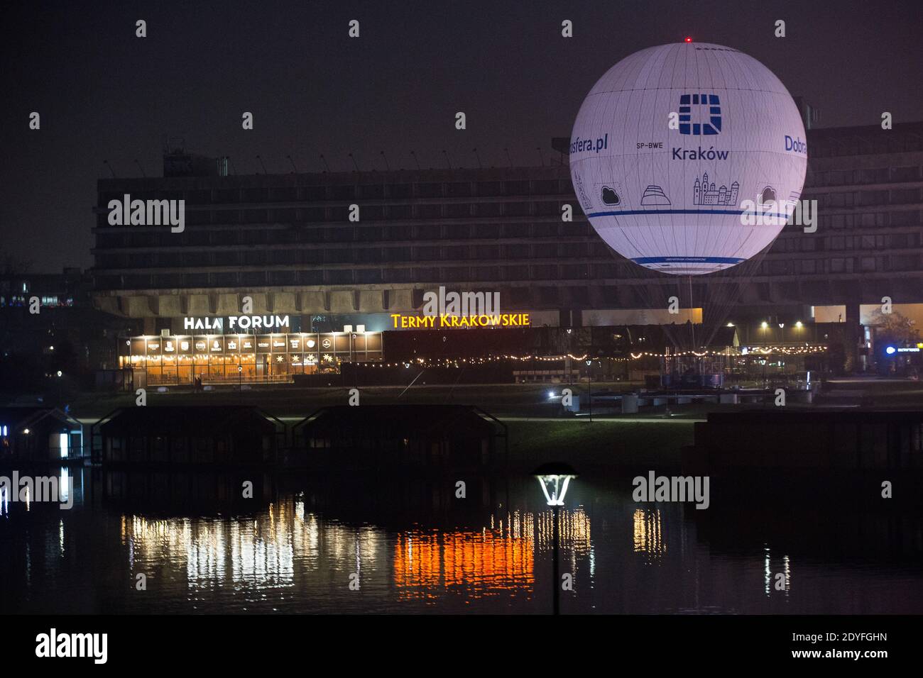 An observation balloon seen near the building of the legendary Forum ...