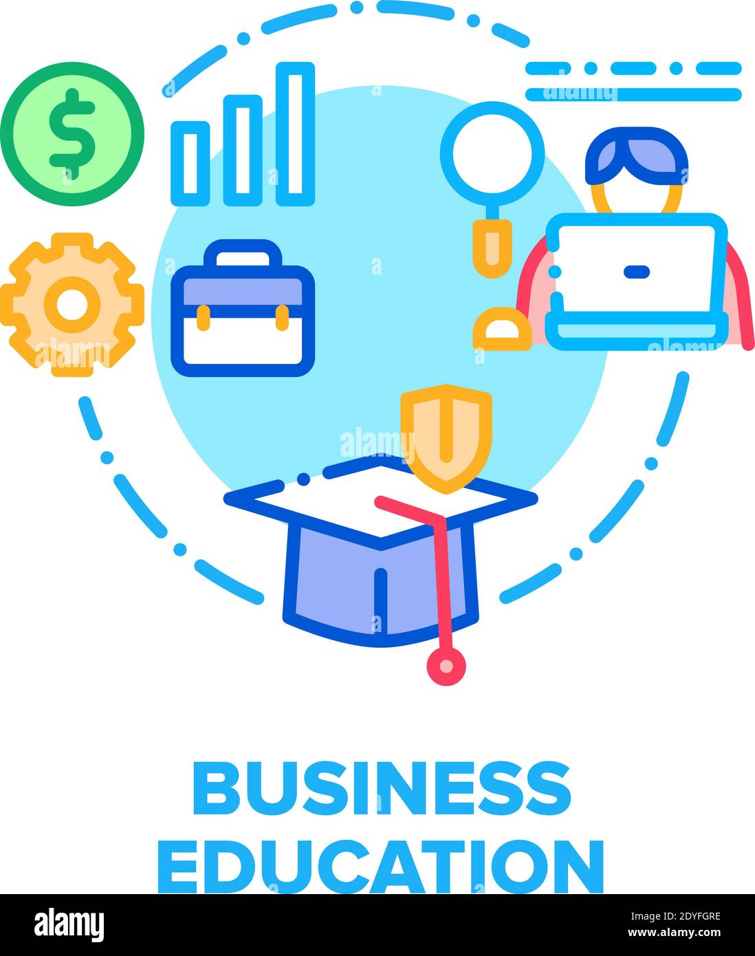 Business Education Courses Vector Concept Color Stock Vector Image ...