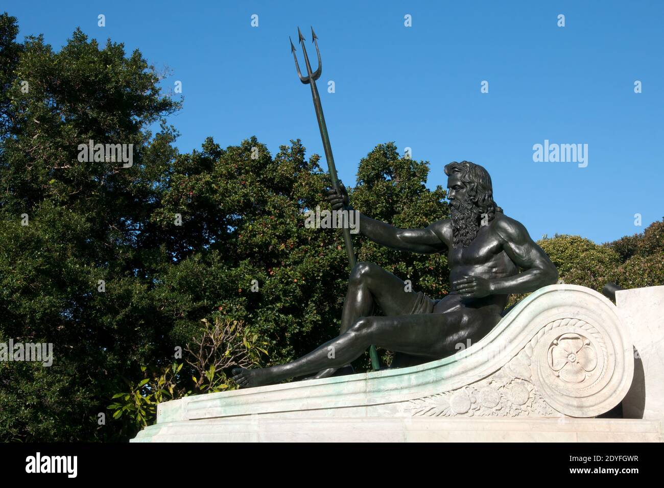 Sydney Australia, refurbished statue of neptune on the Governor Phillip ...