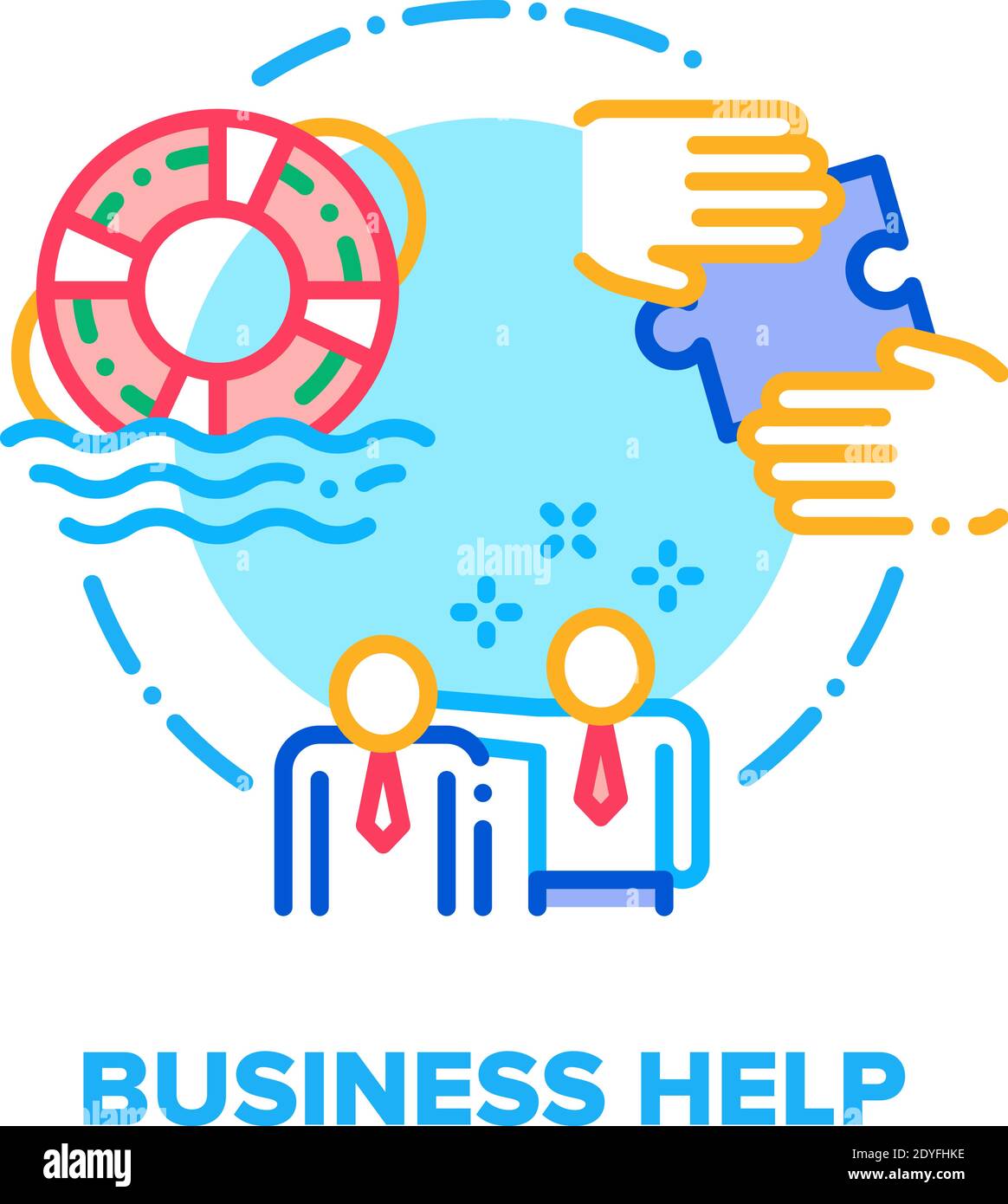 Business Help Vector Concept Color Illustration Stock Vector Image ...