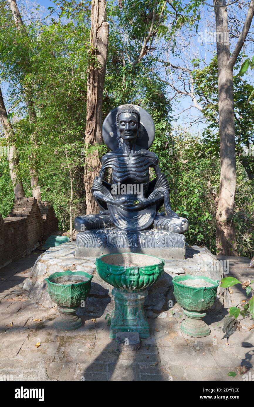 Buddha statue from the gardens of Wat Umong, Chiang Mai, Thailand Stock ...