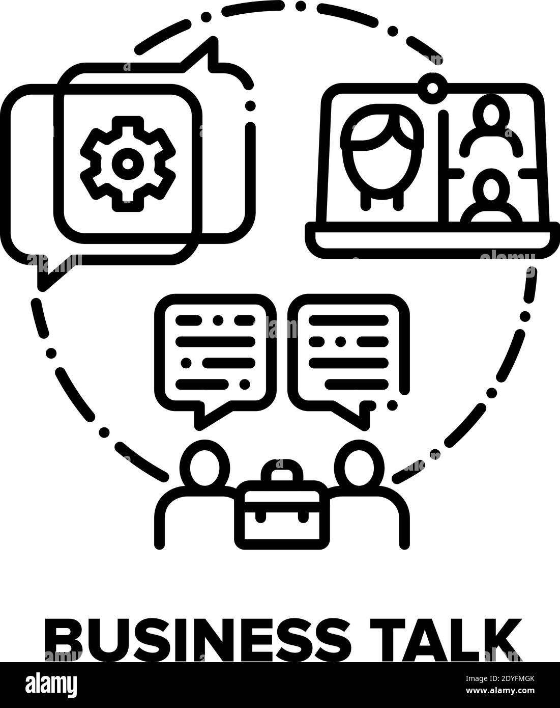 Business Talk Vector Concept Black Illustration Stock Vector Image ...