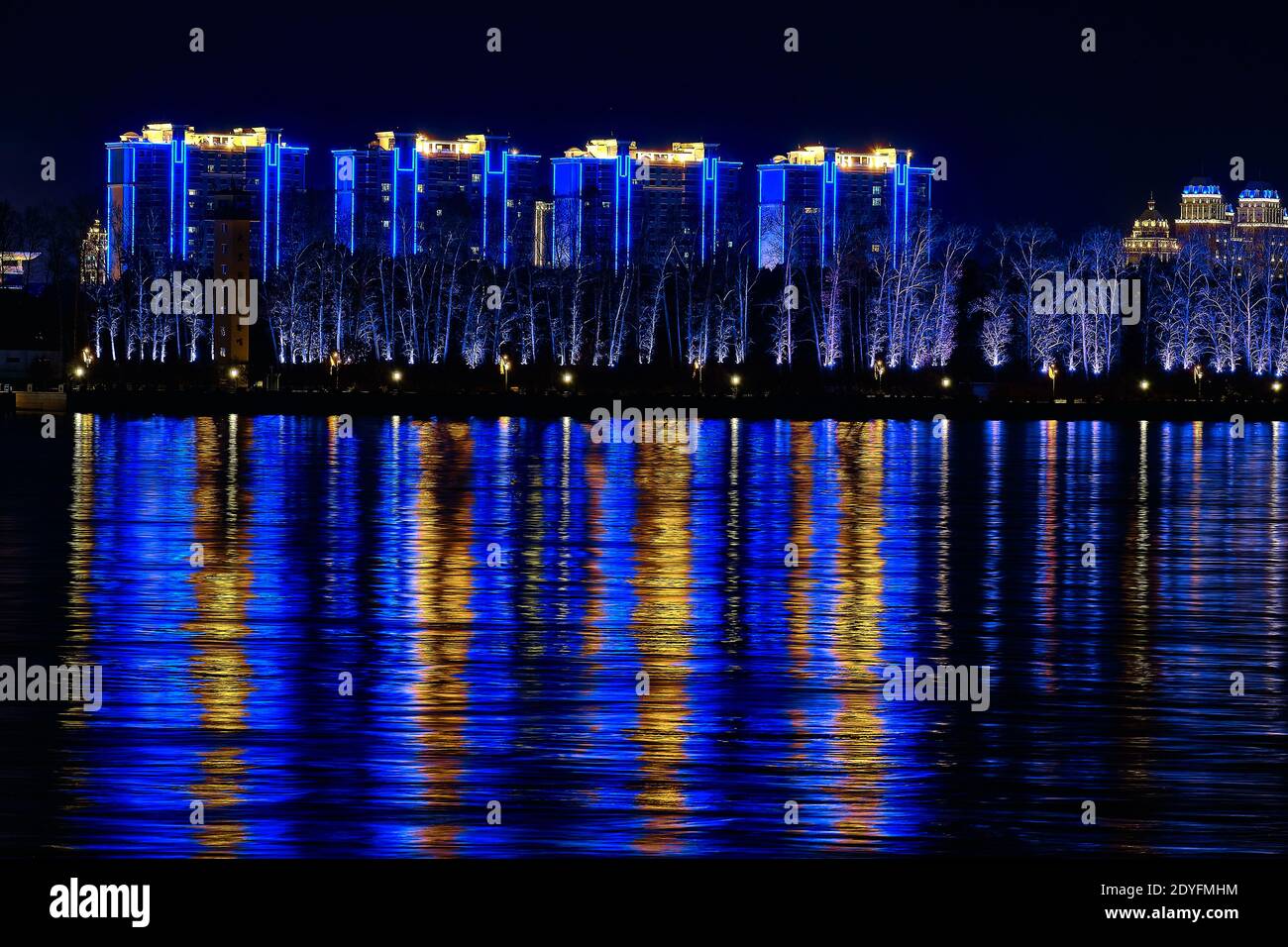 Blagoveshchensk, Russia - Jun 25, 2020: view of the Chinese city of ...