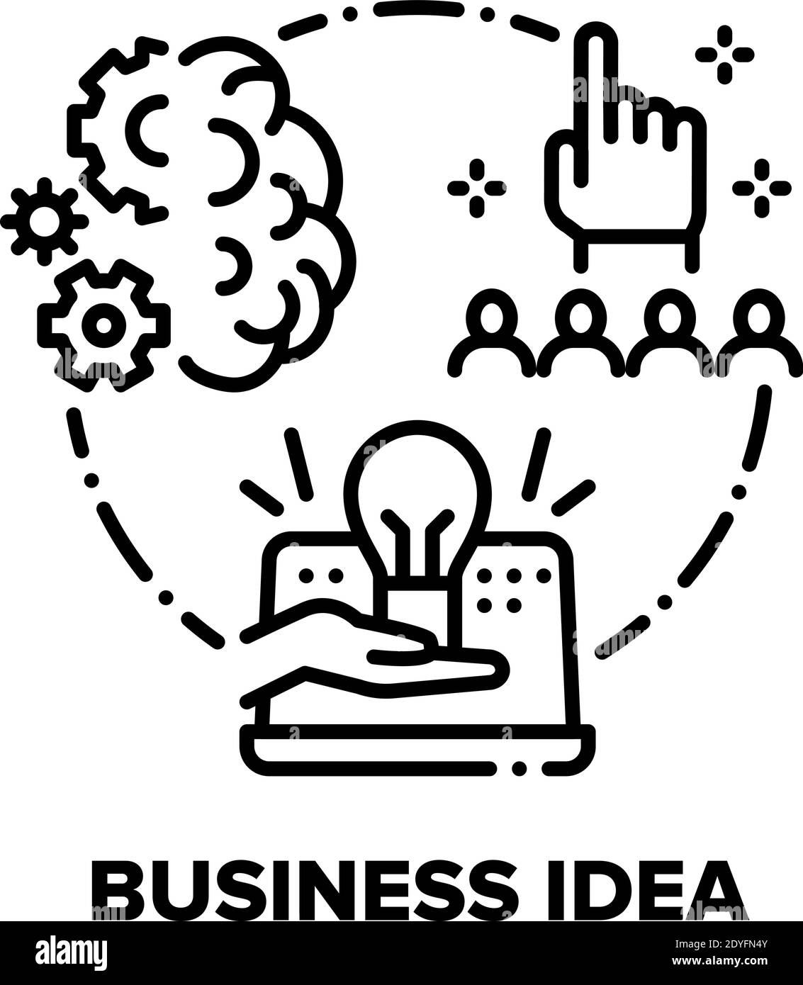 Business Idea Vector Concept Black Illustration Stock Vector Image ...