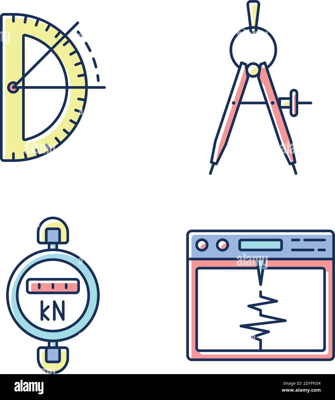 Measurement tools RGB color icons set Stock Vector Image & Art - Alamy