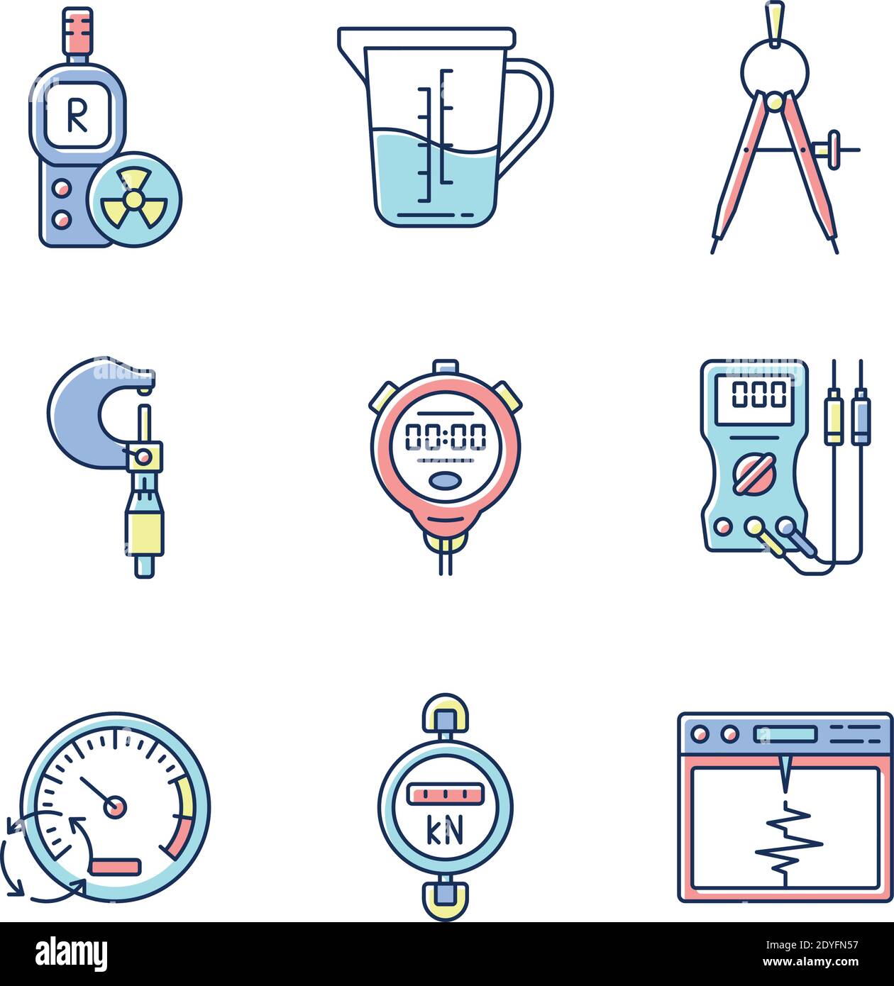 Measuring instruments RGB color icons set Stock Vector Image & Art - Alamy