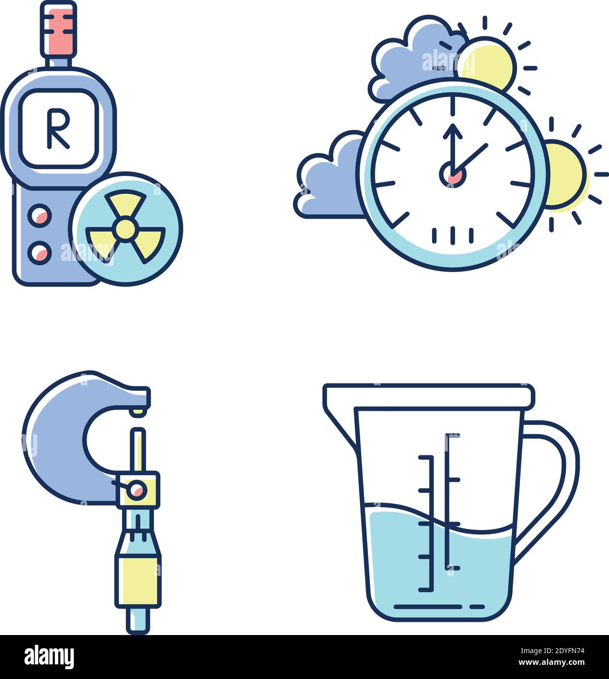 Measurement tools RGB color icons set Stock Vector Image & Art - Alamy