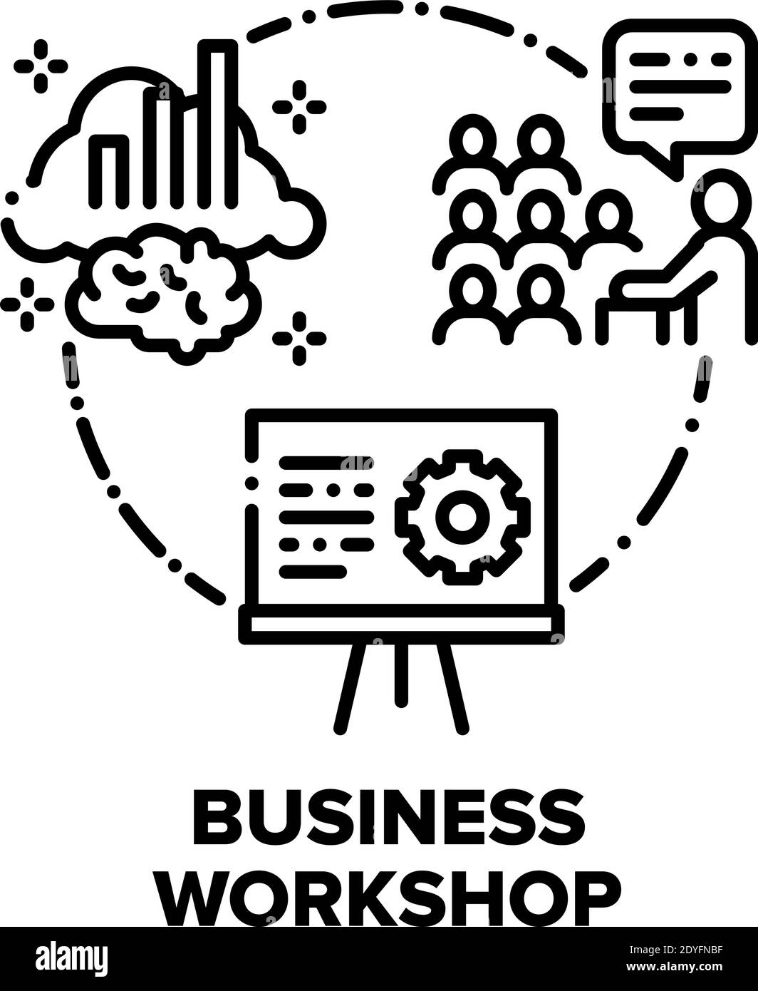 Business Workshop Meeting Vector Concept Black Illustration Stock ...