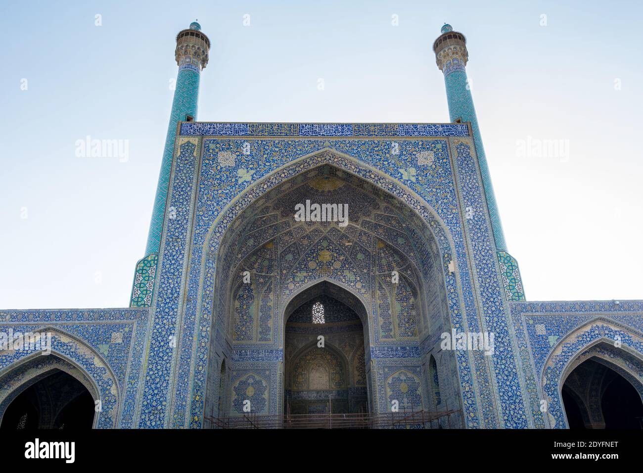 Iwans in the main courtyard of the Shah Mosque, located on the south ...