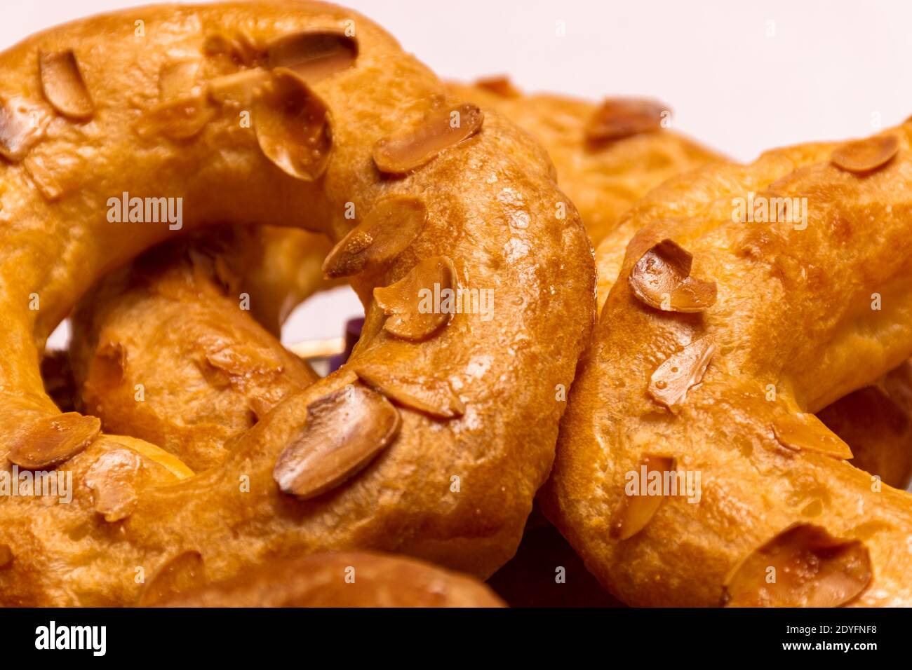 Almond doughnuts, homemade almond donuts. Homemade Spanish pastries ...
