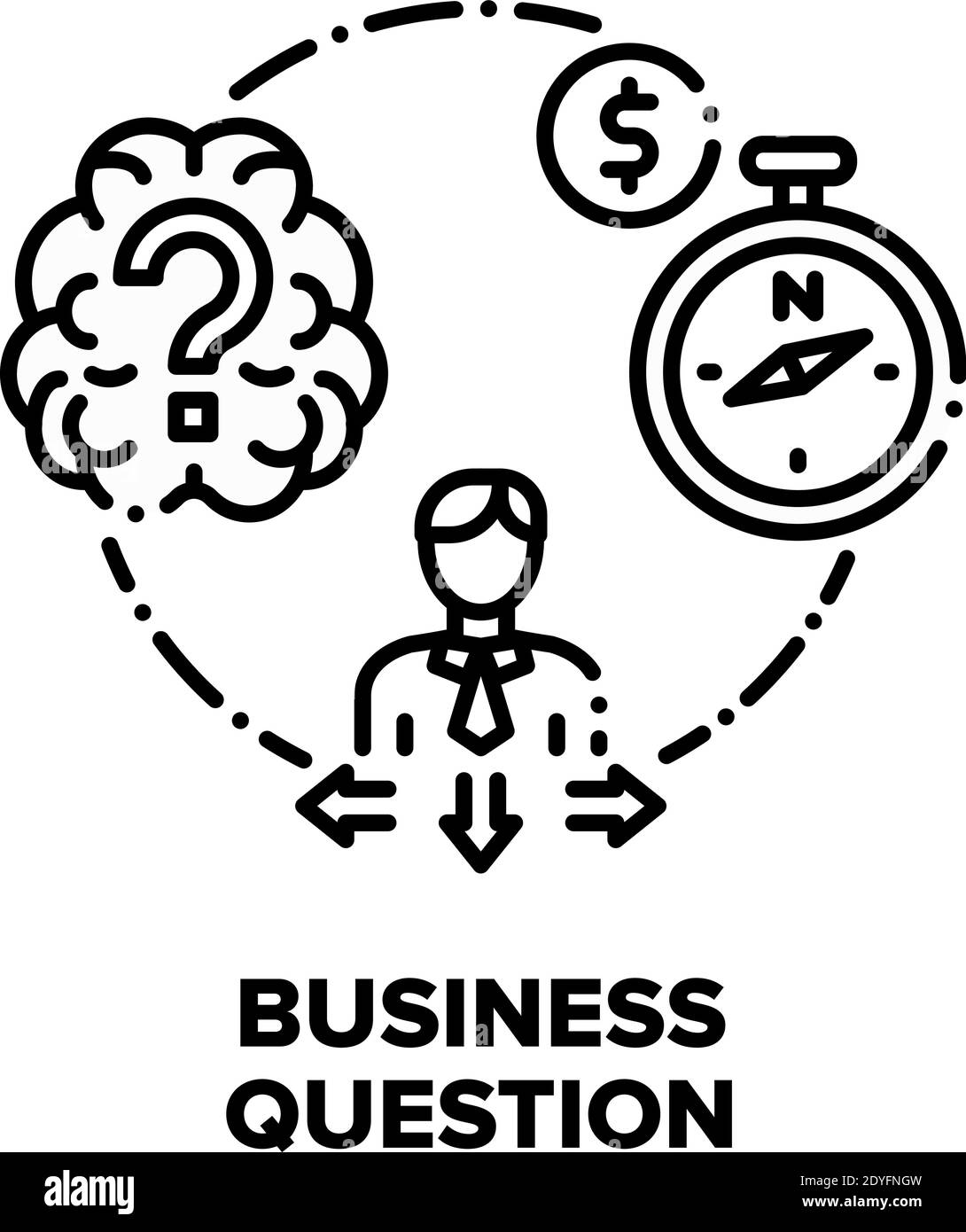 Business Question And Solve Vector Concept Black Illustration Stock ...