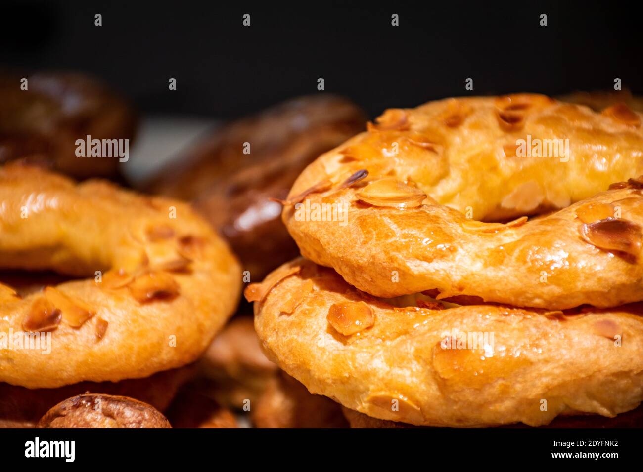 Almond doughnuts, homemade almond donuts. Homemade Spanish pastries ...