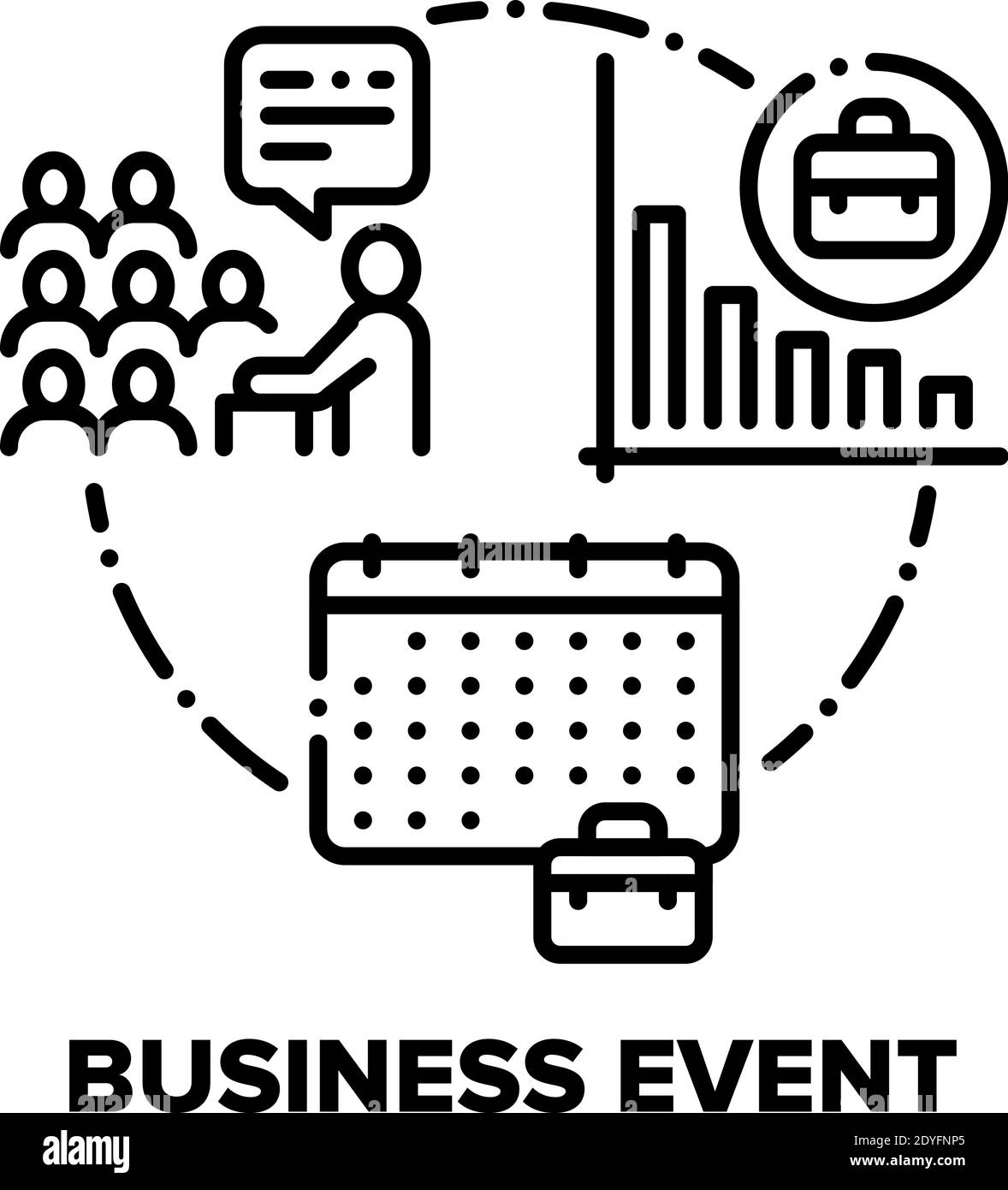 Business Event Vector Concept Black Illustration Stock Vector Image ...