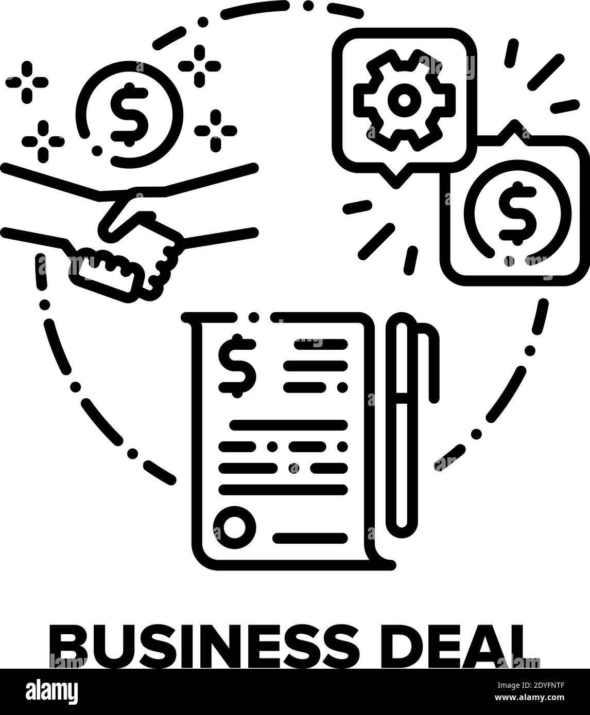 Business Deal Vector Concept Black Illustration Stock Vector Image ...