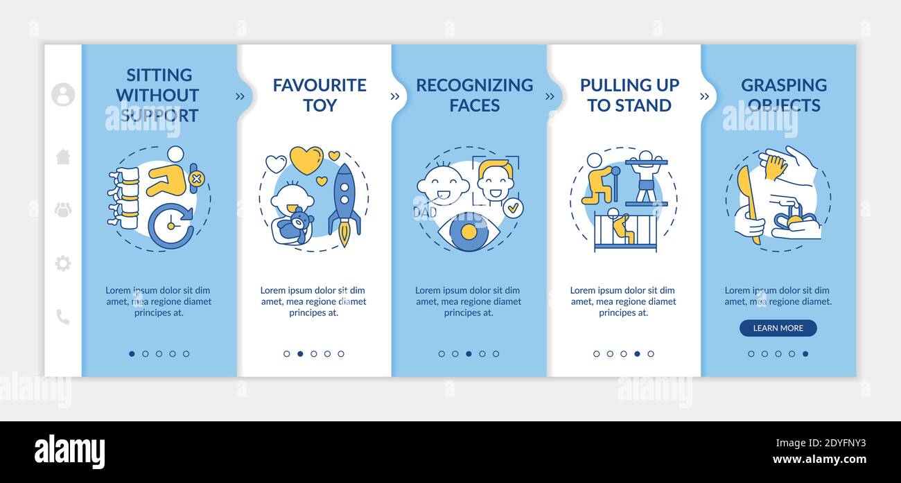Early childhood development stages onboarding vector template Stock ...