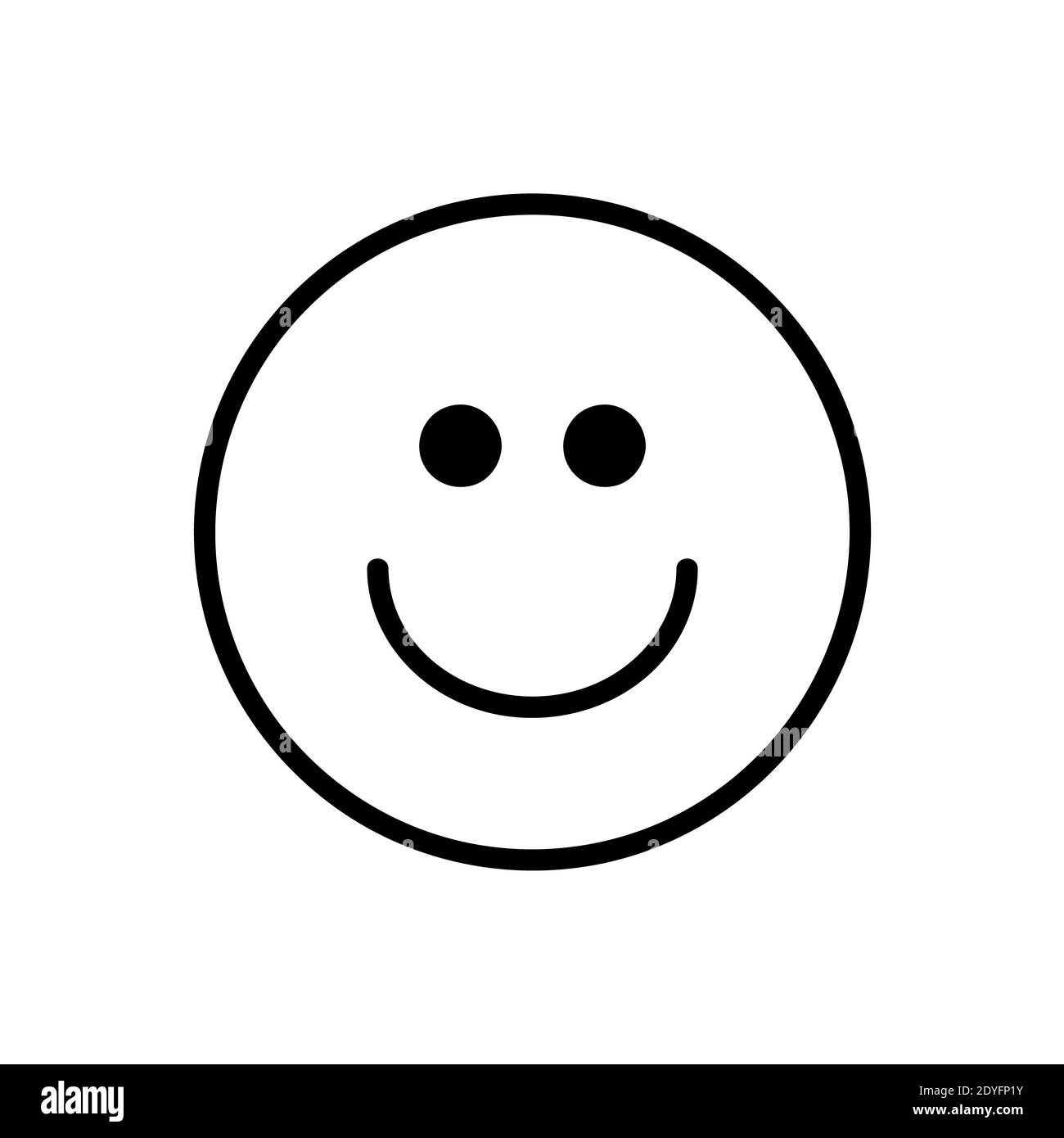 Happy smile icon. Outline pictogram isolated on white Stock Photo - Alamy