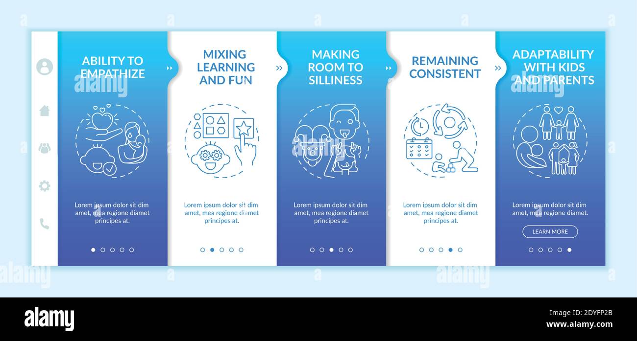 Educational games for children onboarding vector template Stock Vector ...