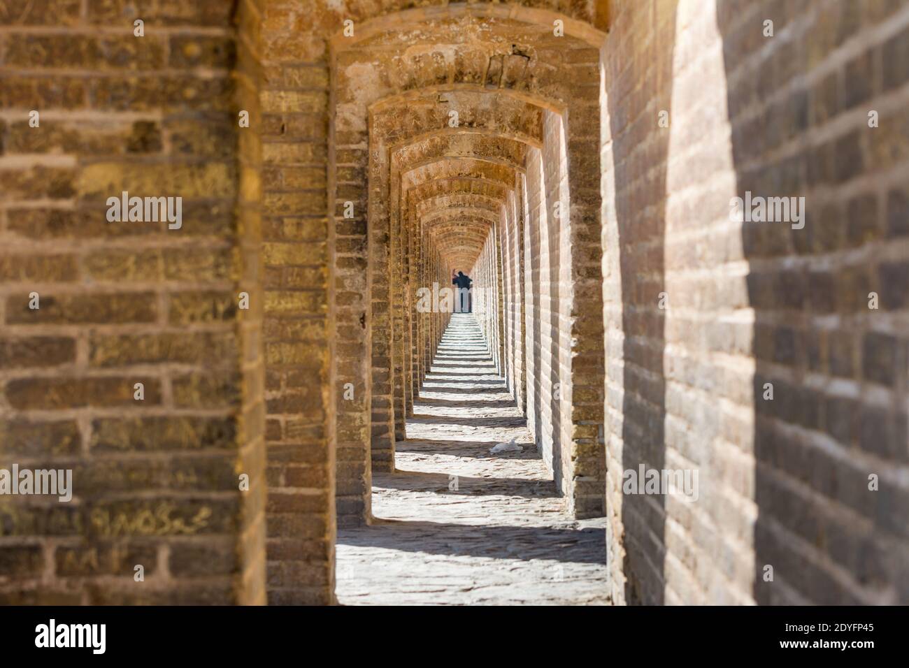 Arches of Allahverdi Khan Bridge, also known as Si-o-seh pol or bridge ...