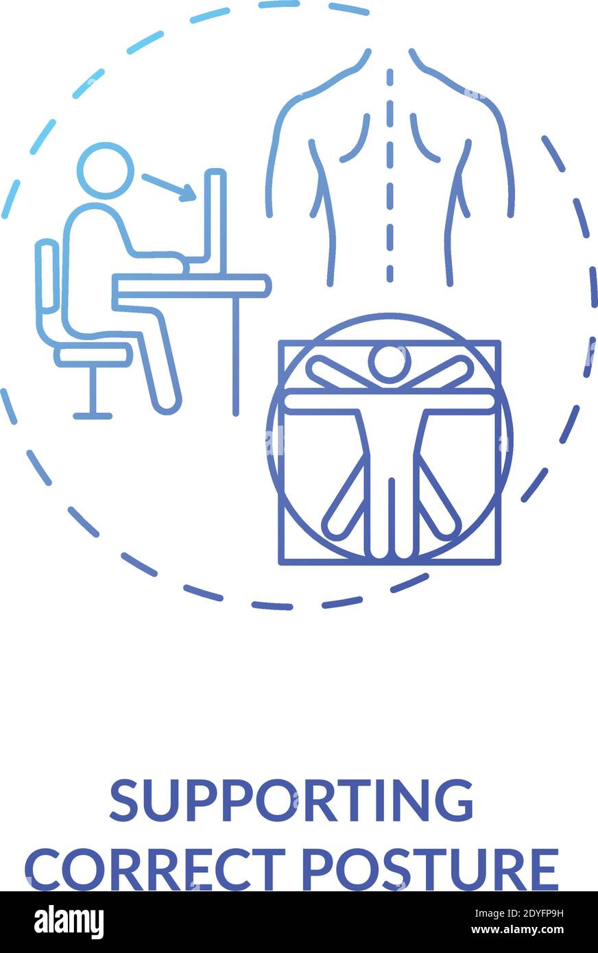 Supporting correct posture concept icon Stock Vector Image & Art - Alamy