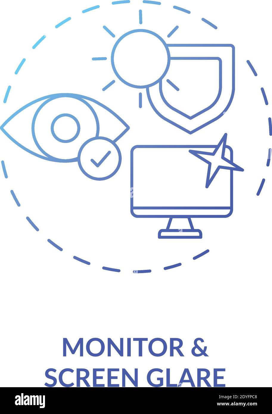 Monitor and screen glare concept icon Stock Vector Image & Art - Alamy