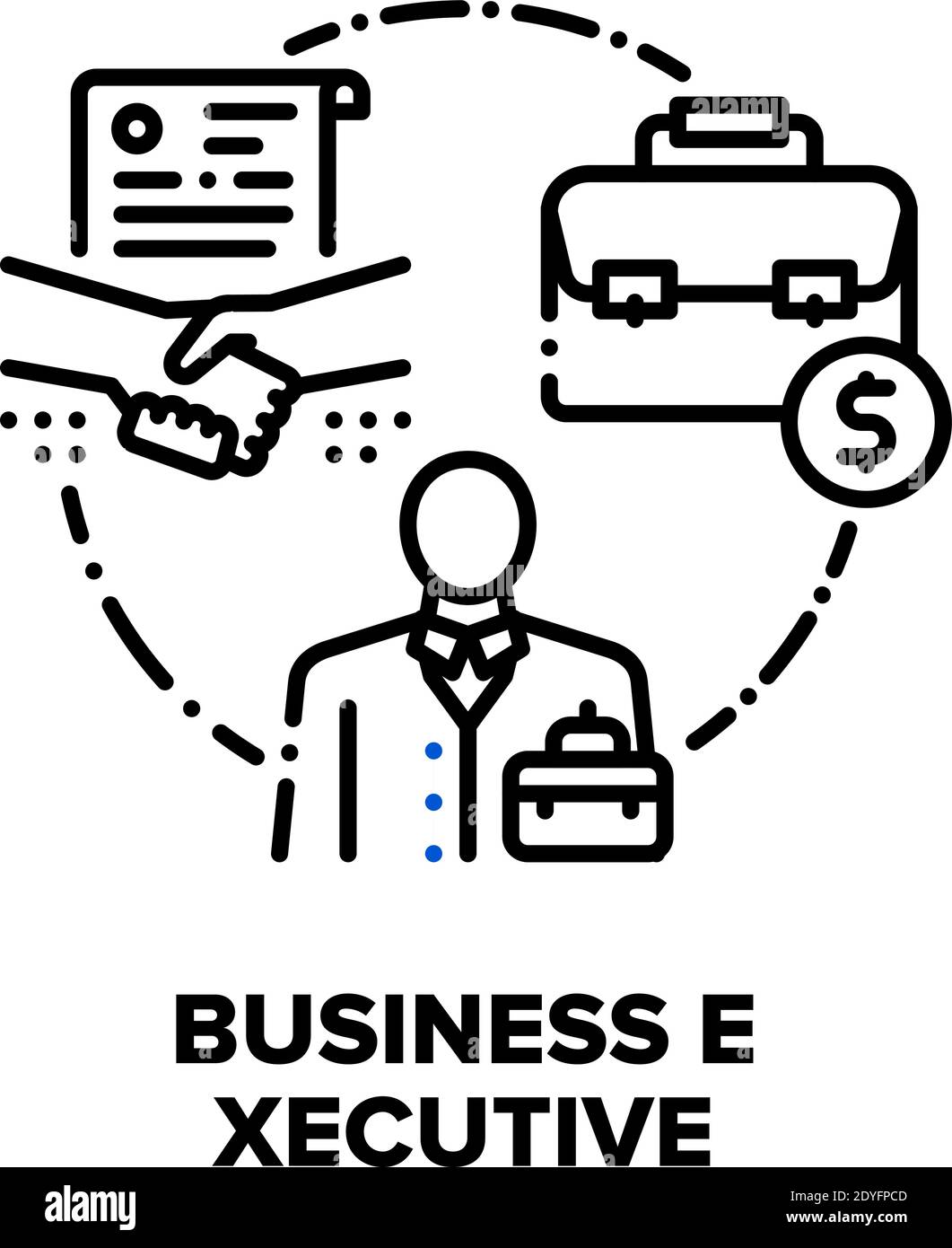 Business Executive Worker Vector Concept Black Illustration Stock ...