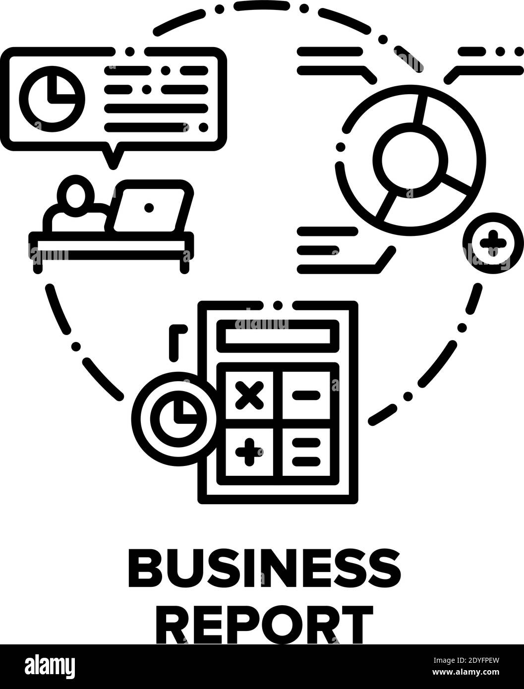 Business Report Vector Concept Black Illustration Stock Vector Image ...