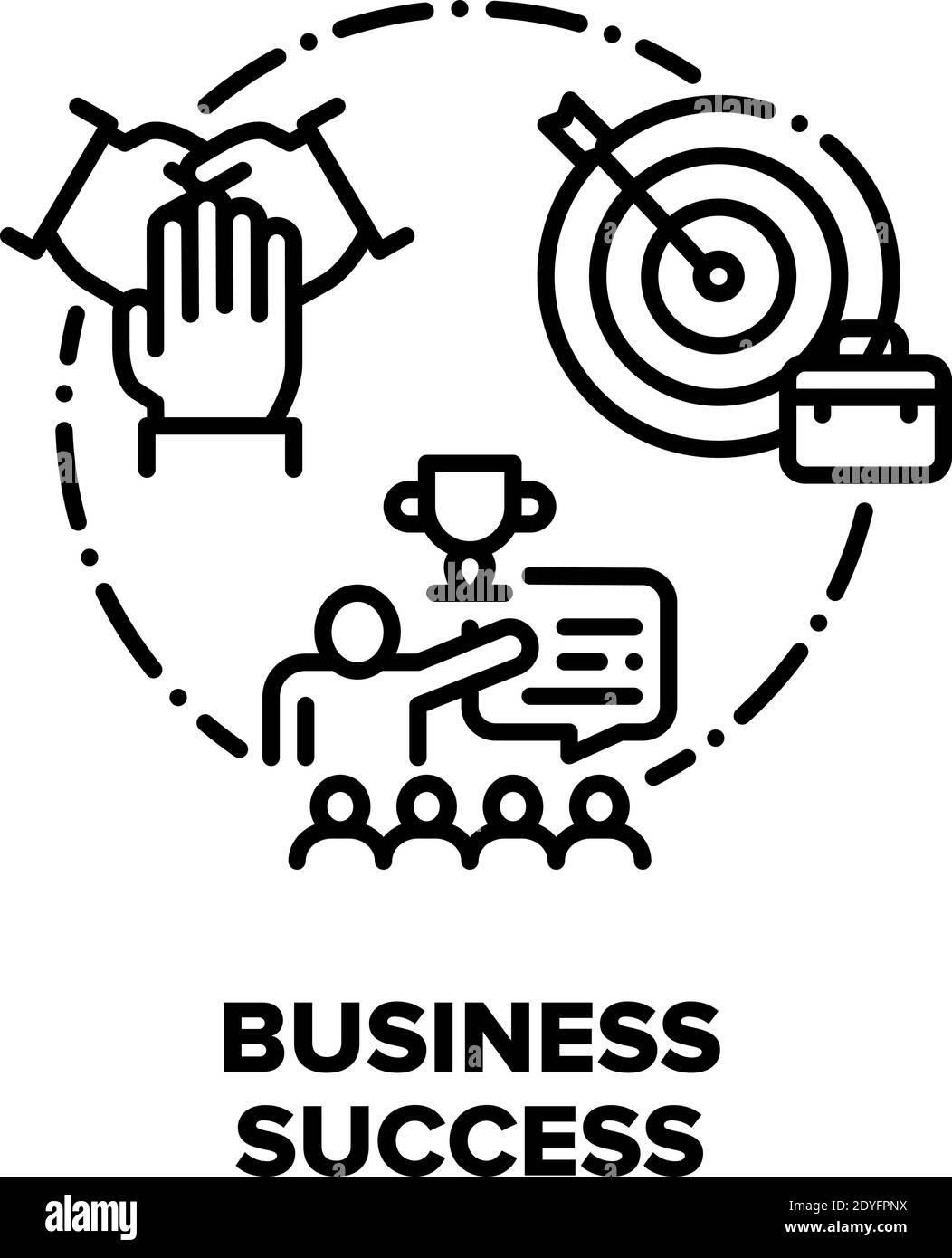 Business Success Vector Concept Black Illustration Stock Vector Image ...