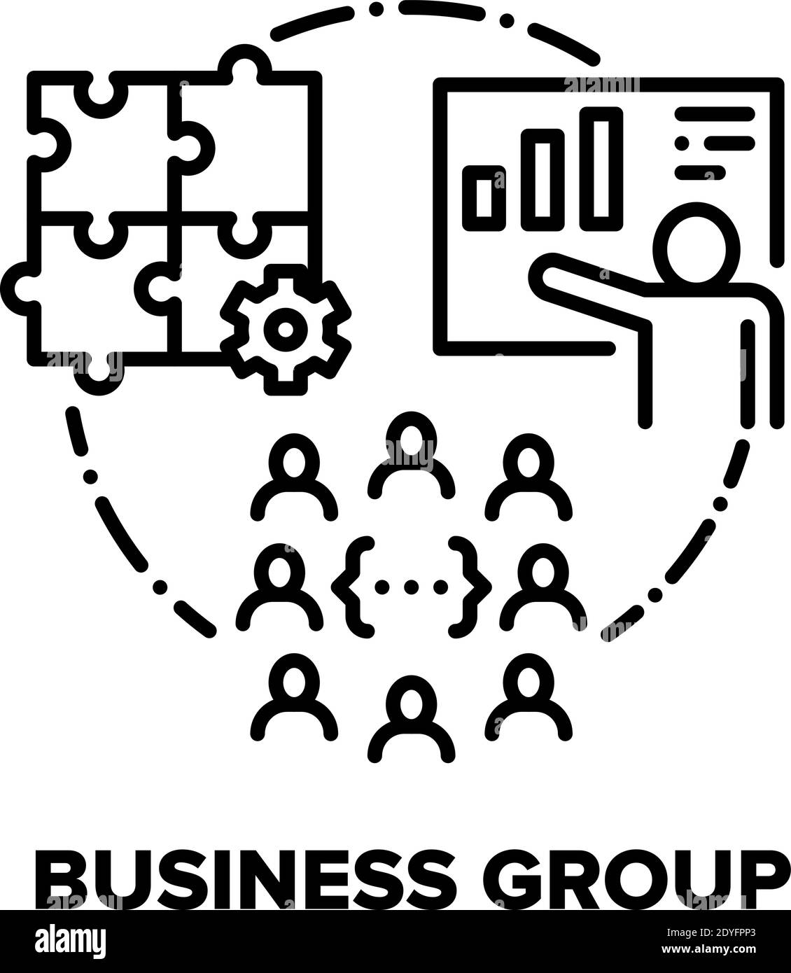Business Group Vector Concept Black Illustration Stock Vector Image ...
