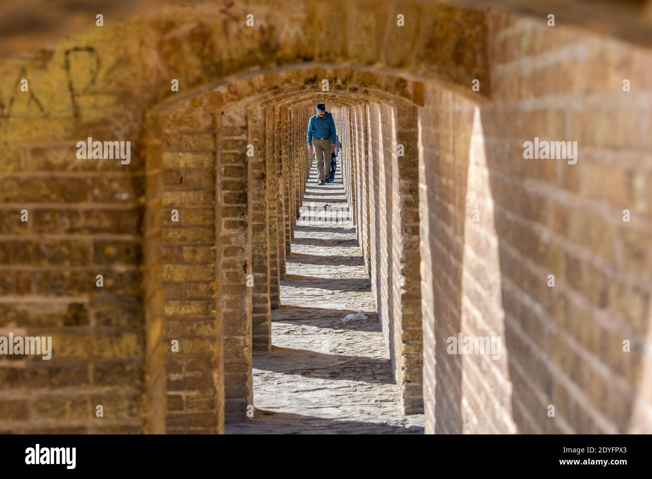 Arches of Allahverdi Khan Bridge, also known as Si-o-seh pol or bridge ...
