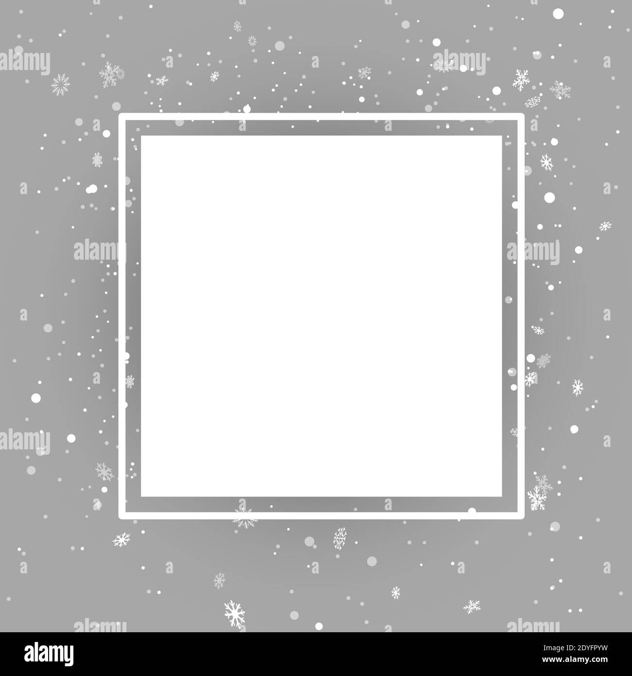 Christmas square photo template with snow Stock Vector Image & Art - Alamy