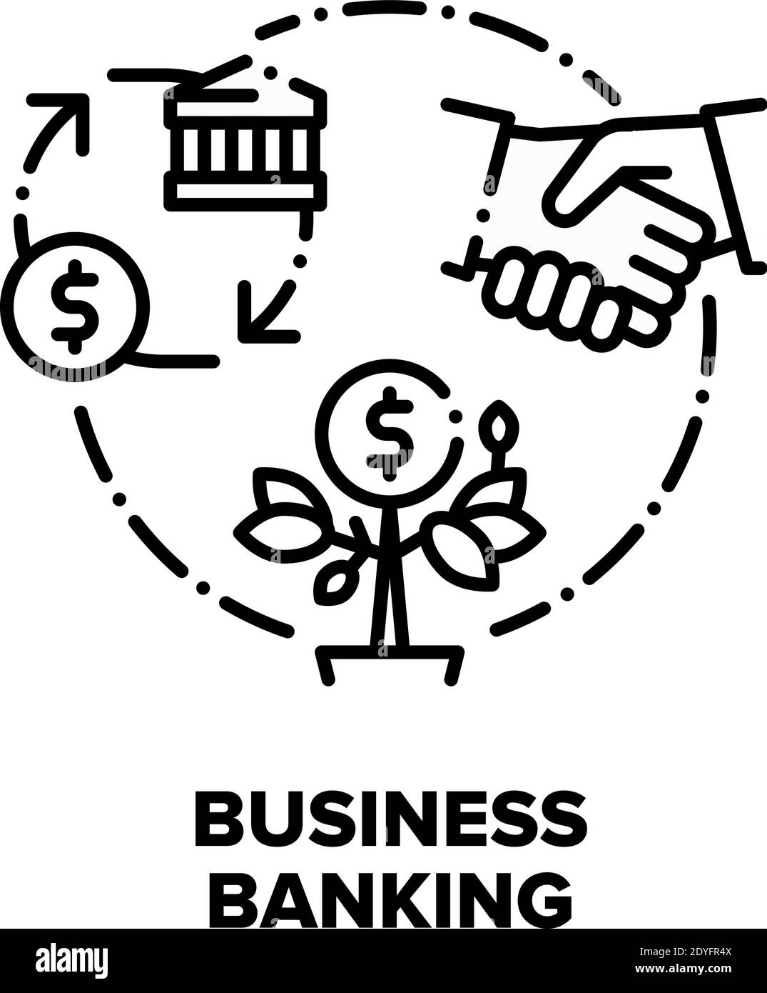 Business Banking Vector Concept Black Illustration Stock Vector Image ...