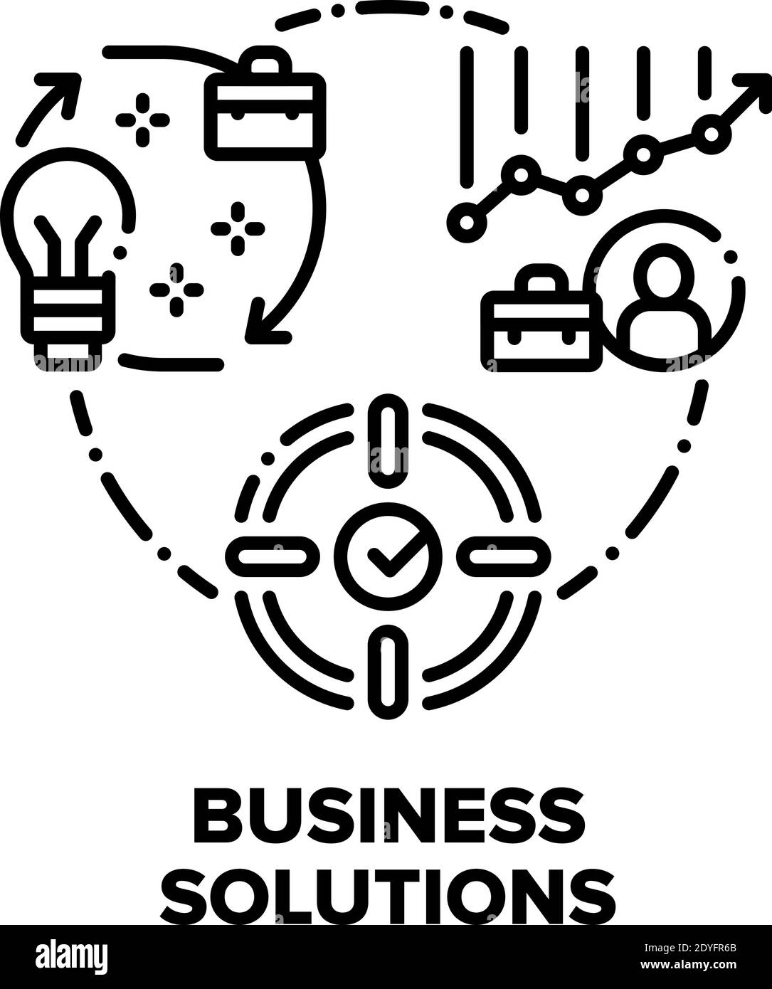 Business Solutions Strategy Vector Concept Black Illustration Stock ...