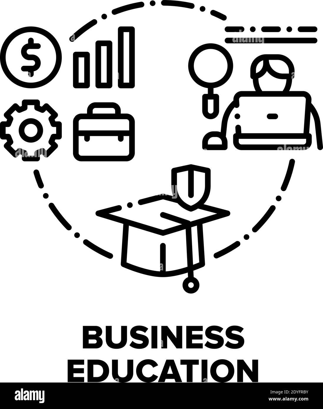 Business Education Courses Vector Concept Black Illustration Stock ...