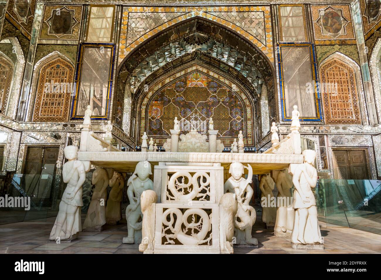 Crystal decoration inside of the historic buildings of Marble Throne in ...