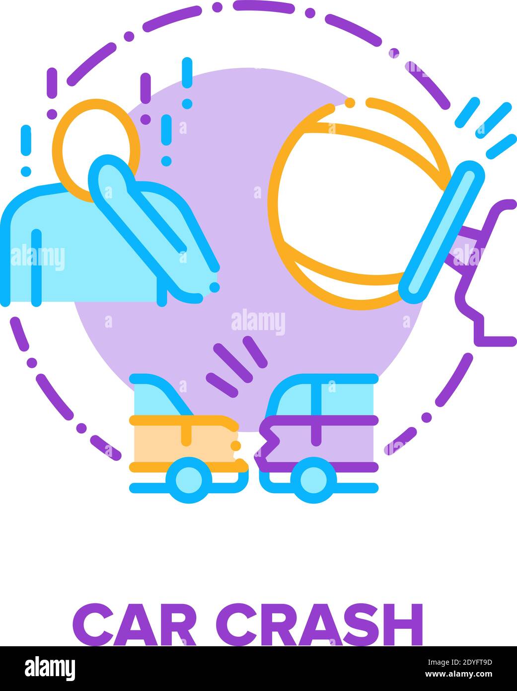 Car Crash, Traffic Accident Vector Concept Color Stock Vector Image ...