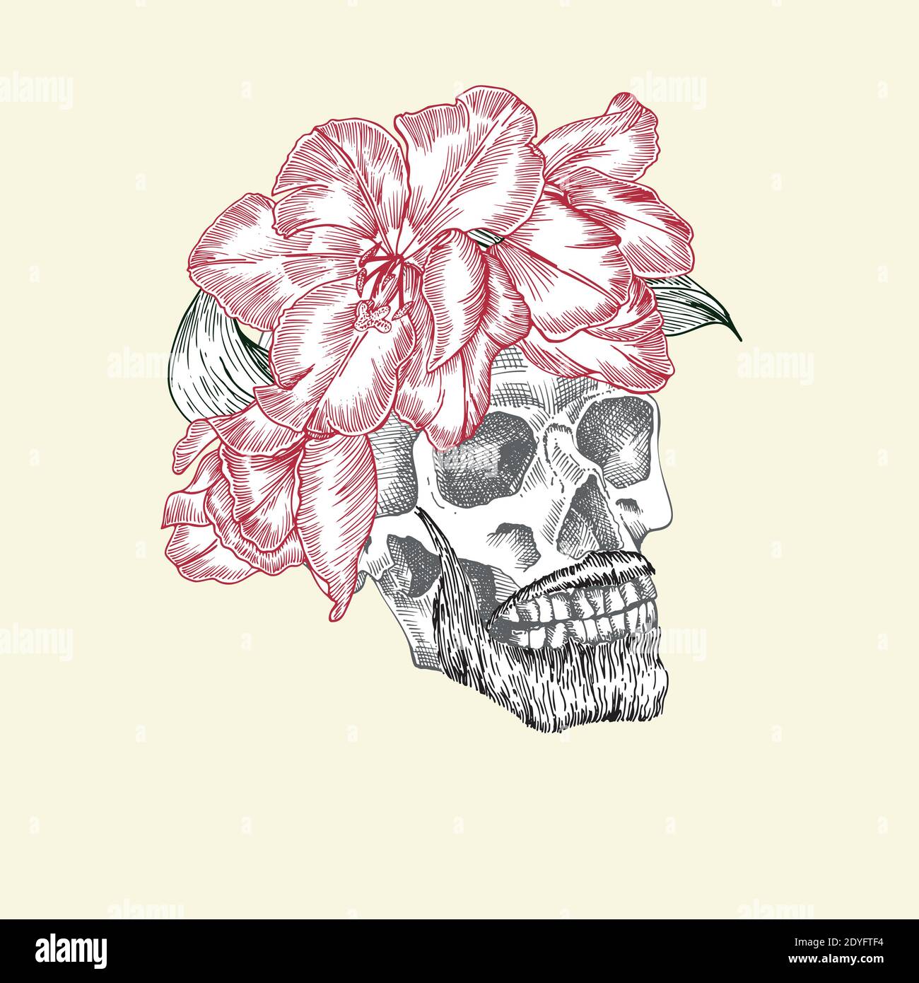 Skull Flower Sketch