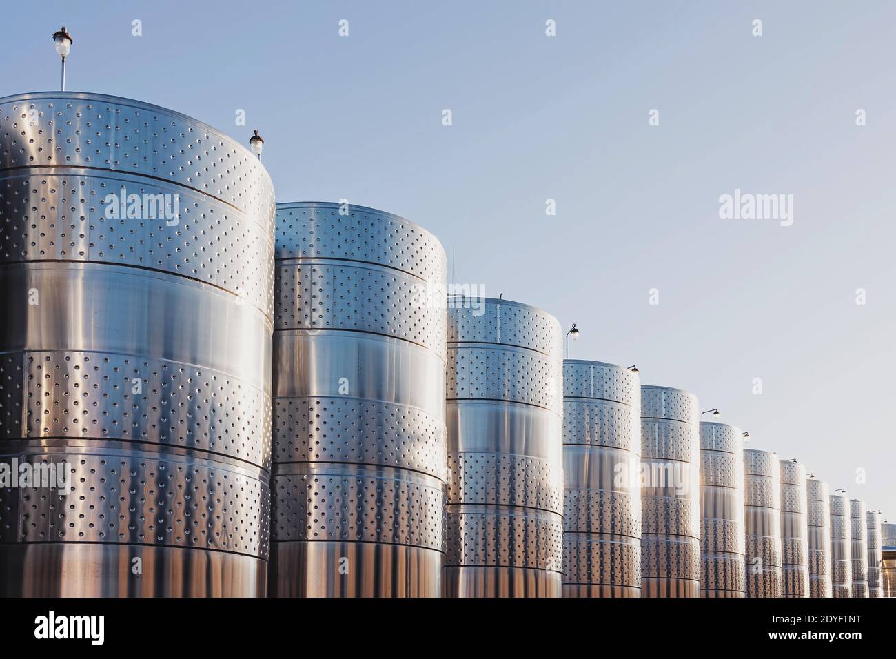 Modern winemaking plant, wine production Stock Photo - Alamy