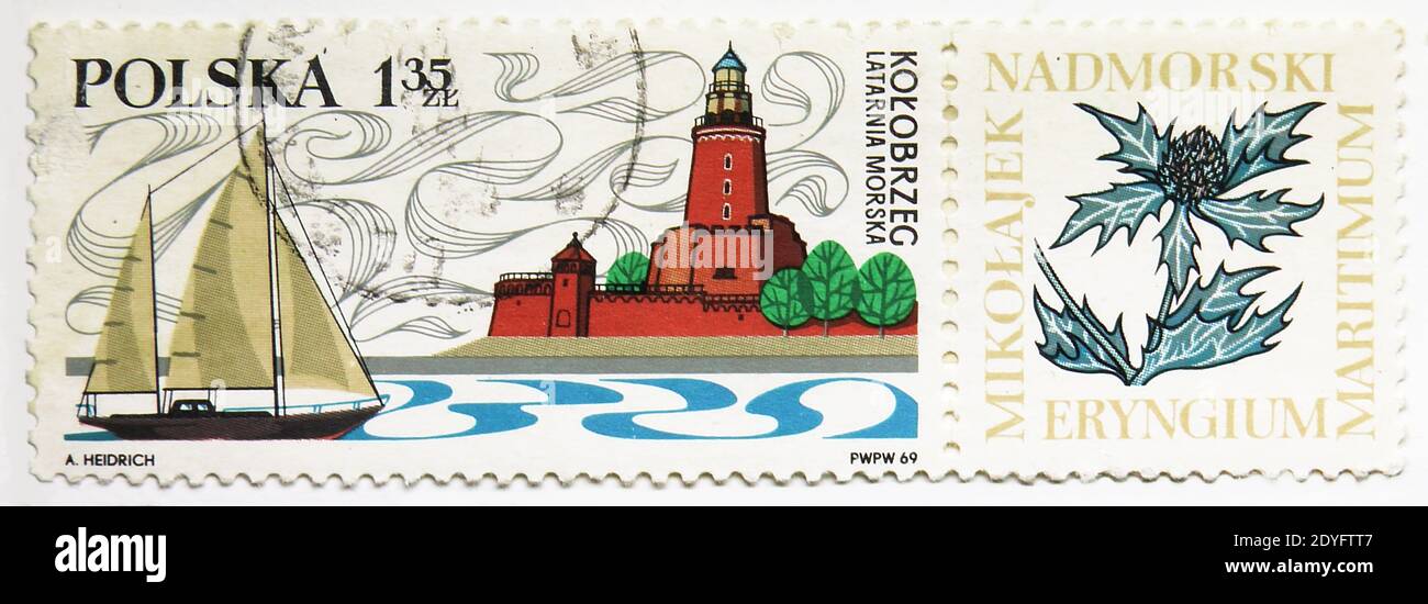 MOSCOW, RUSSIA - JULY 15, 2019: Postage stamp printed in Poland shows ...
