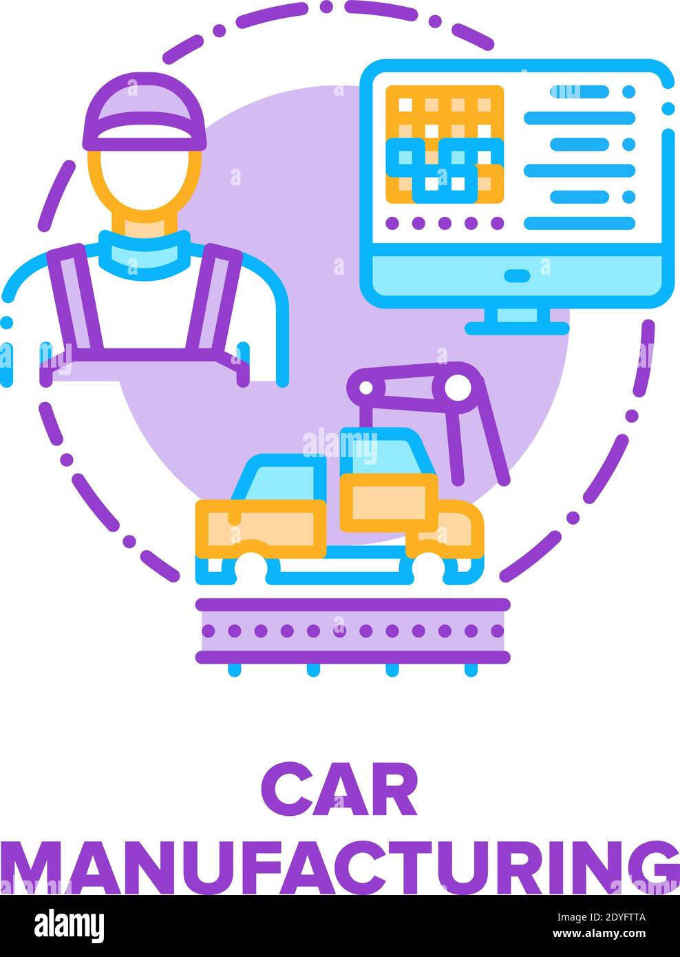 Car Manufacturing Factory Vector Concept Color Stock Vector Image & Art ...