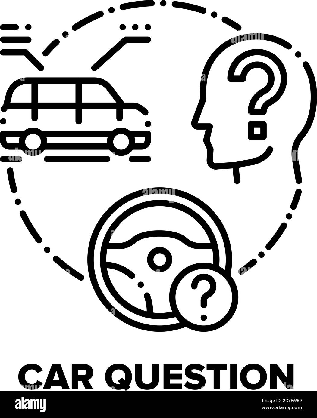 Car Question Vector Concept Black Illustration Stock Vector Image & Art ...