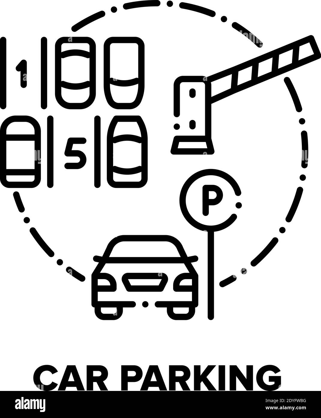 Car Parking Vector Concept Black Illustration Stock Vector Image & Art ...
