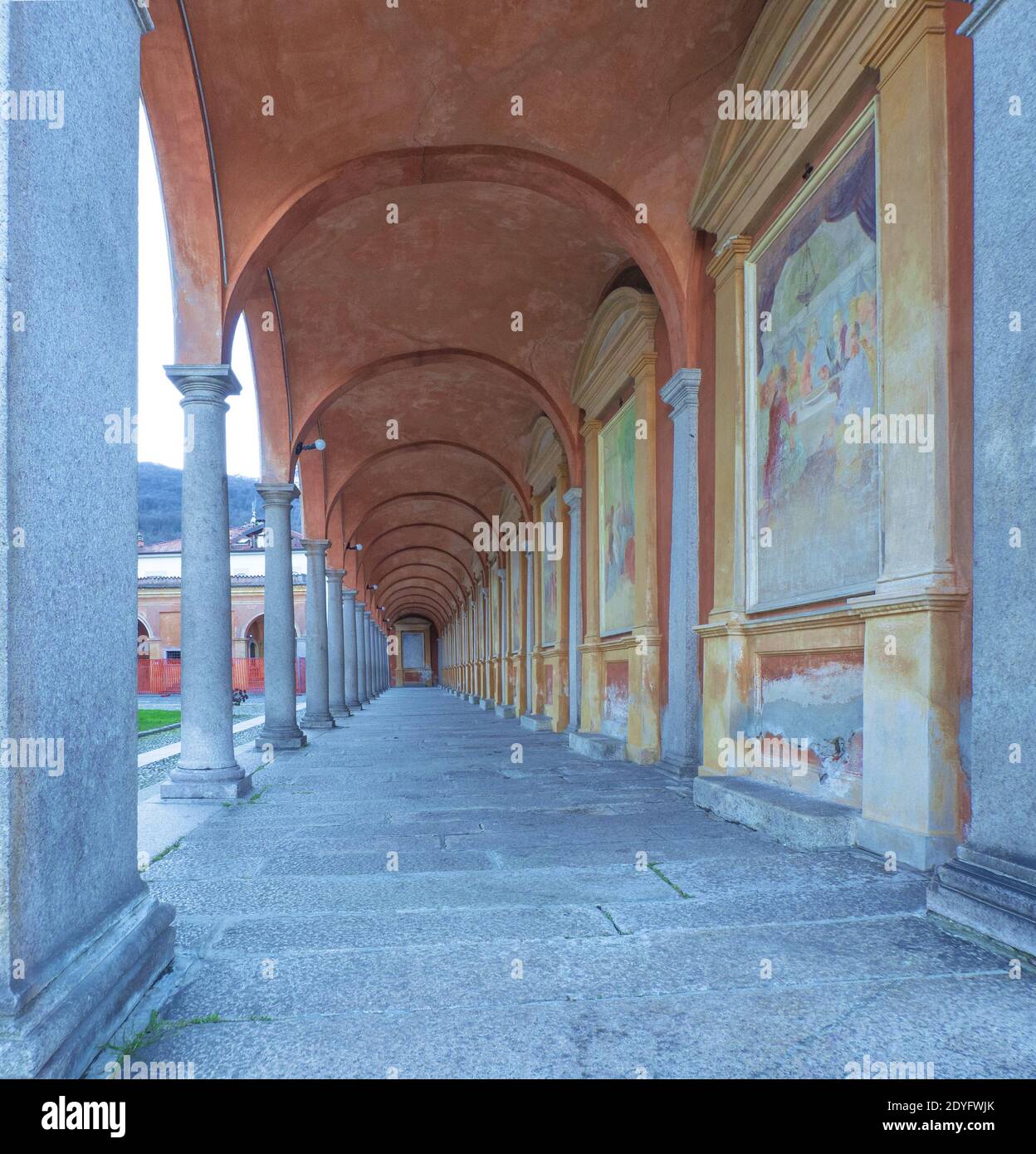 Historic portico of the church of San Gervasio e Protasio depicting the ...