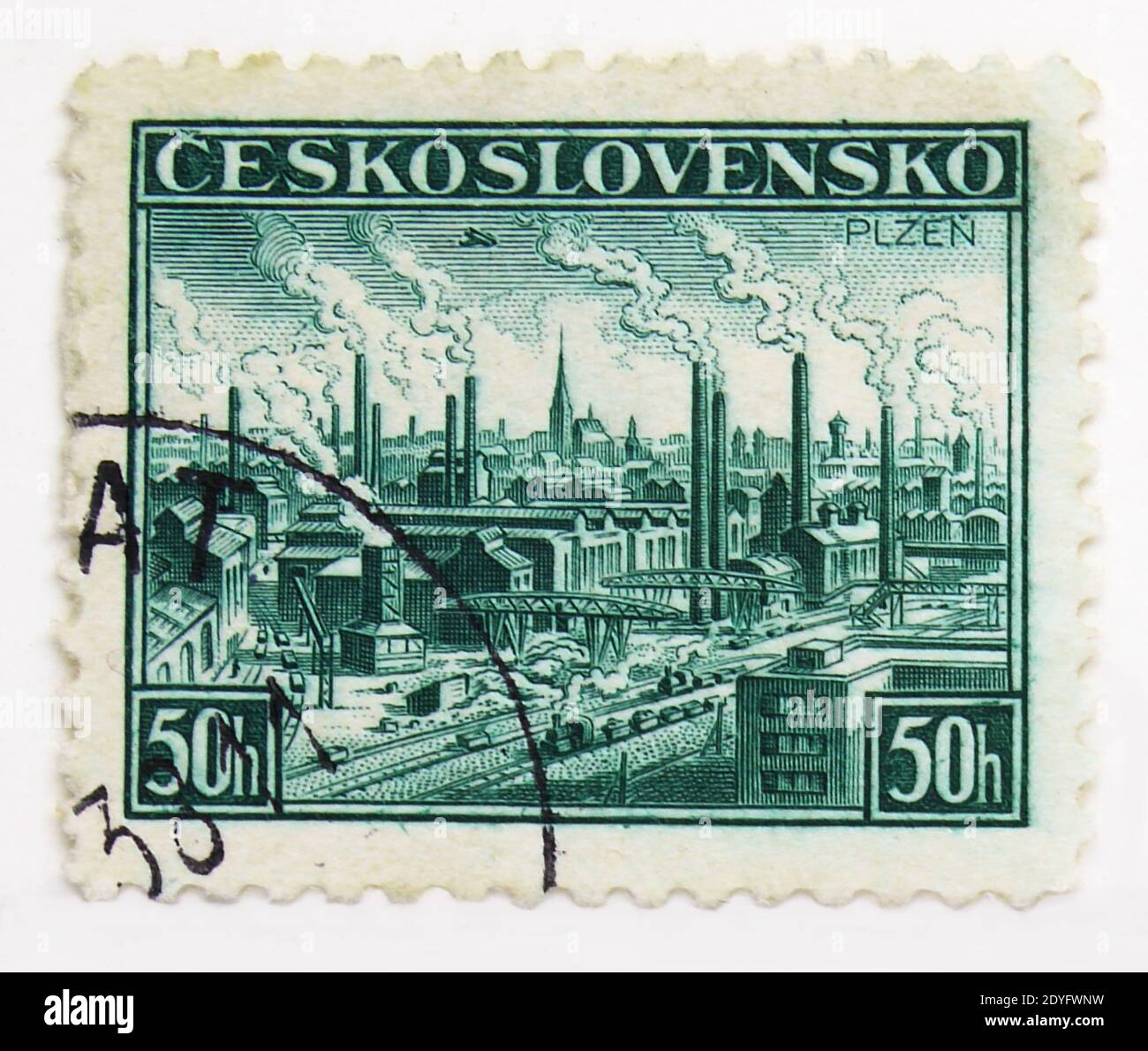 MOSCOW, RUSSIA - JULY 15, 2019: Postage stamp printed in Czechoslovakia ...