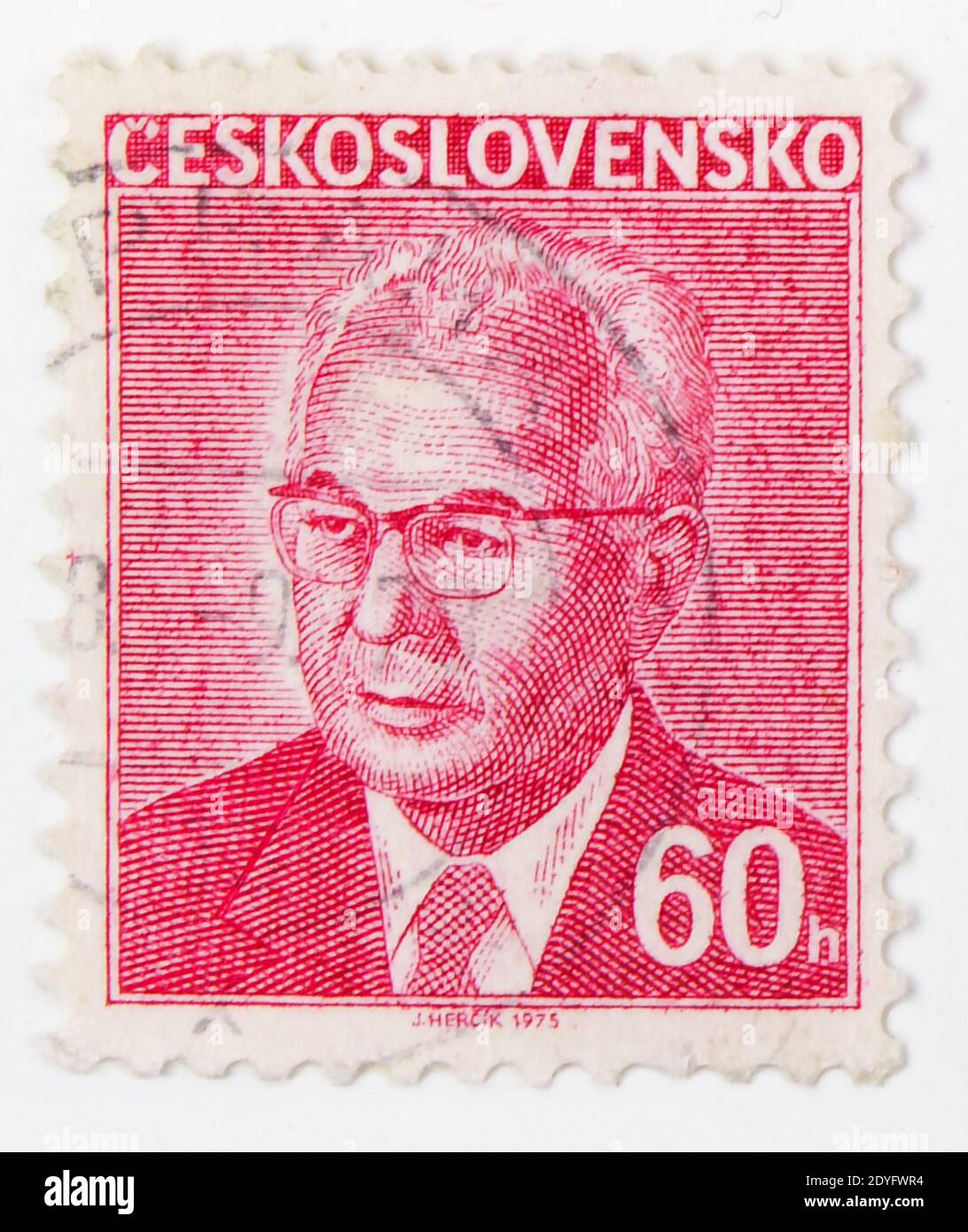 MOSCOW, RUSSIA - JULY 15, 2019: Postage stamp printed in Czechoslovakia ...