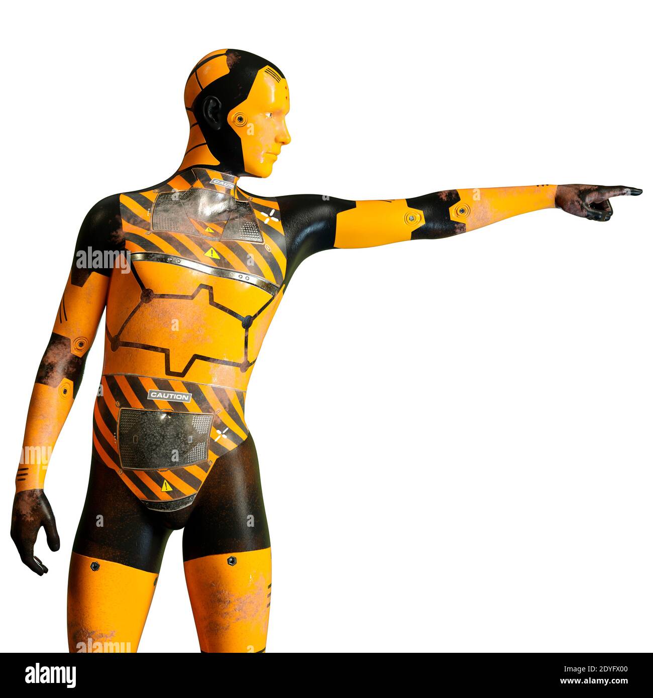 3D rendering of a male robot isolated on white background Stock Photo ...