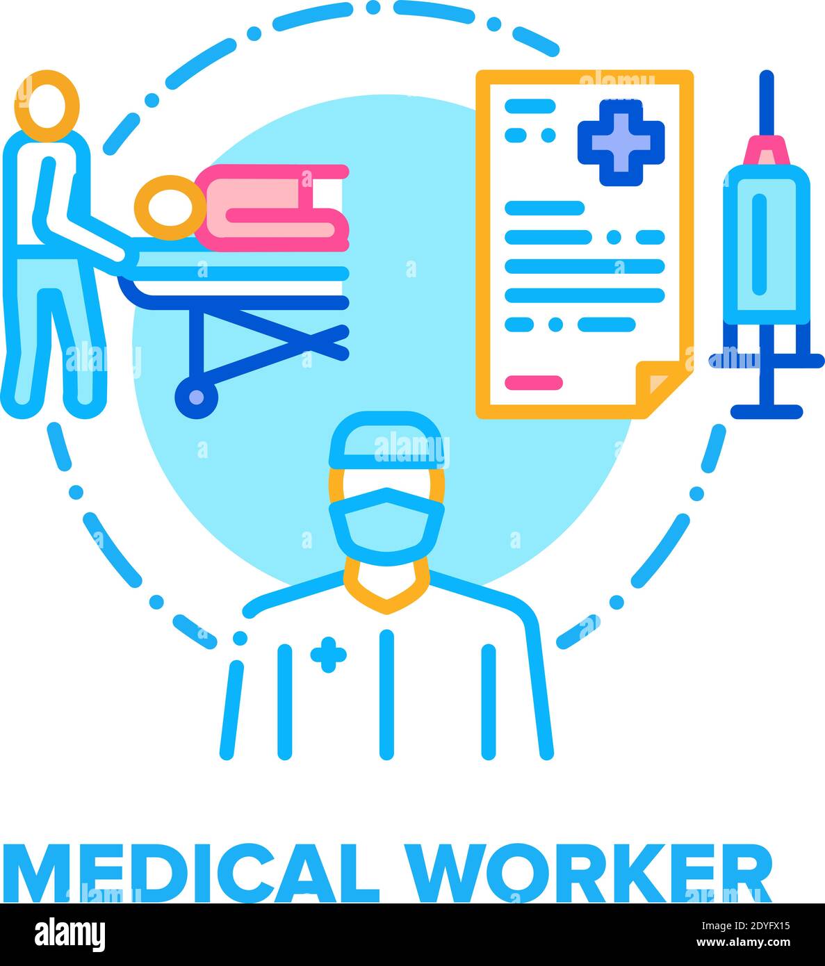 Medical Worker Vector Concept Color Illustration Stock Vector Image ...