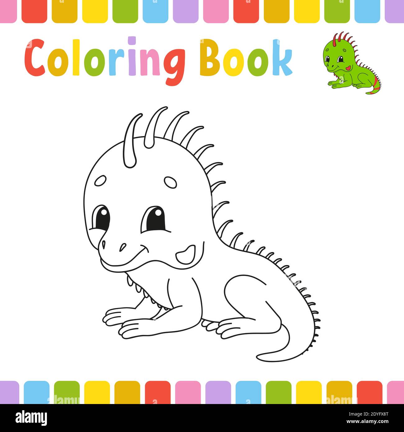 Coloring book pages for kids. Cute cartoon vector illustration Stock ...